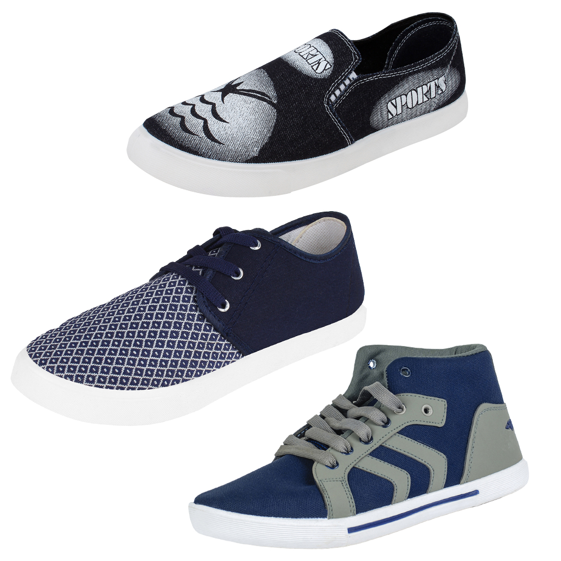 Buy Armado Footwear Men Combo Pack of 3 Casual Shoes With Loafer Online ...