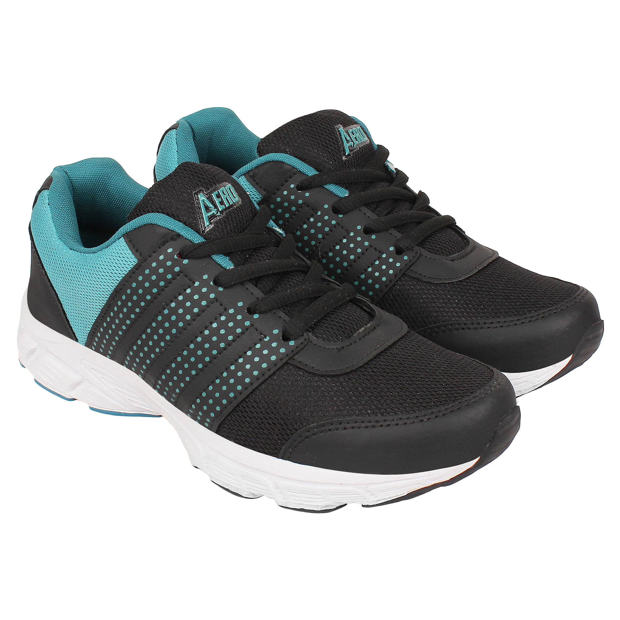 Buy Aero Black,Cyan Lace-up Running Shoes for Men Online @ ₹849 from ...