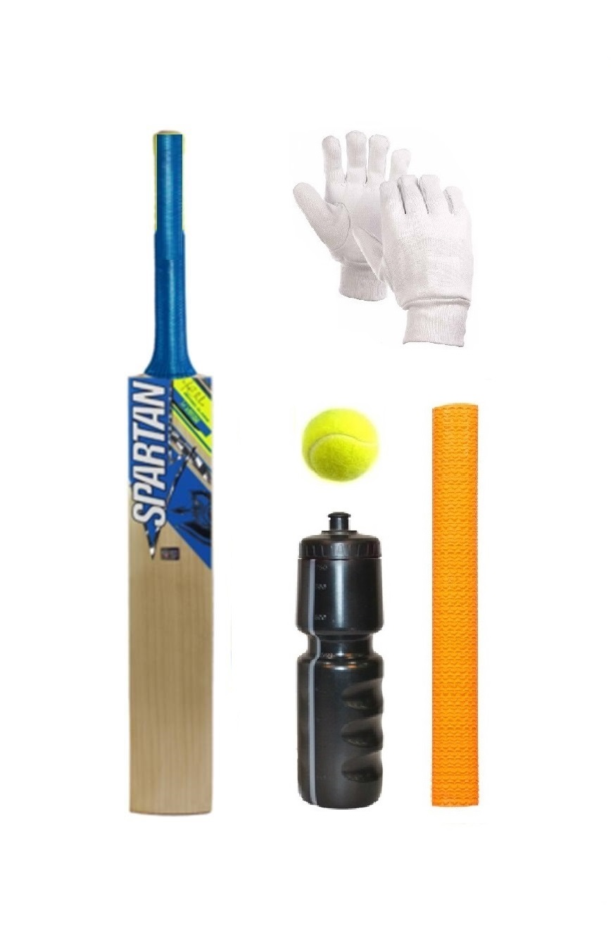 Buy Spartan Blue/Yellow Sticker Poplar/Popular Willow Cricket Bat (For ...