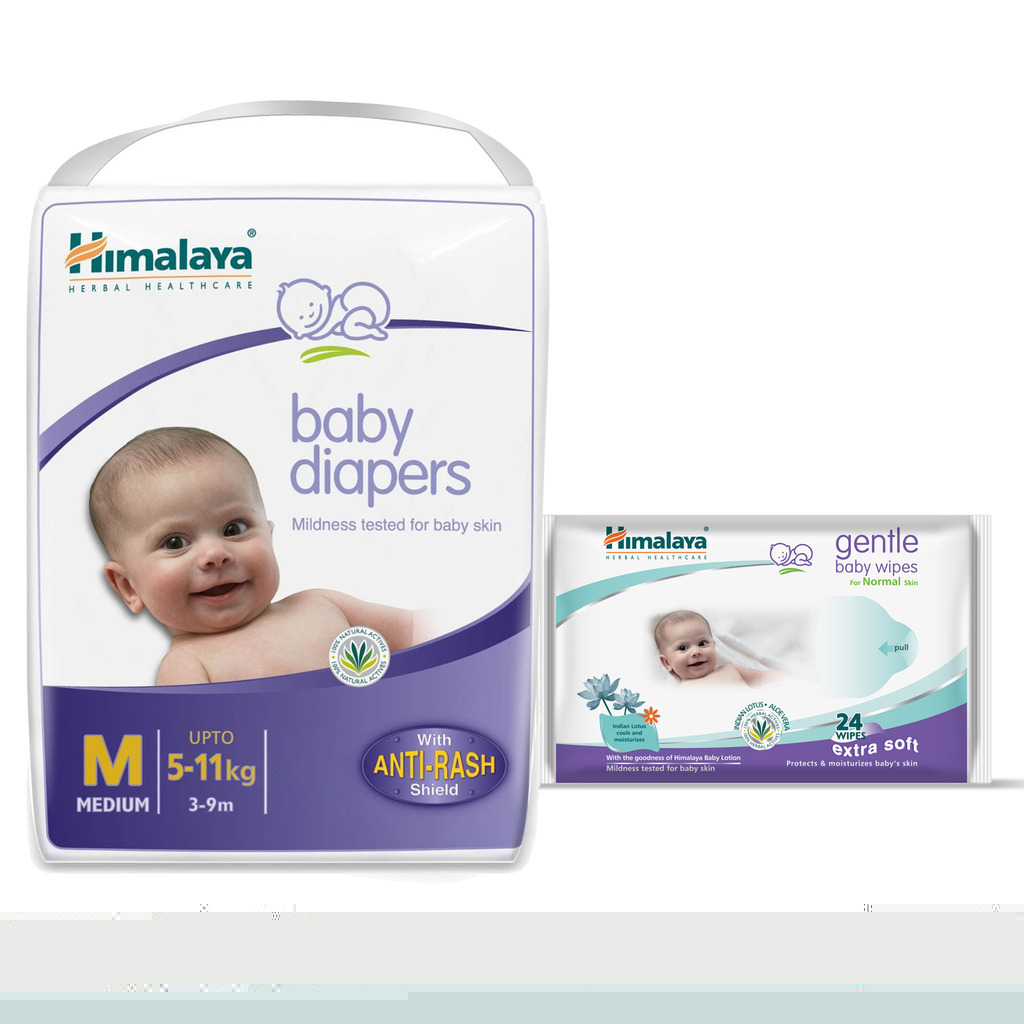 Buy Himalaya Baby Total Care Diaper Pants (M 54) and Himalaya Gentle ...