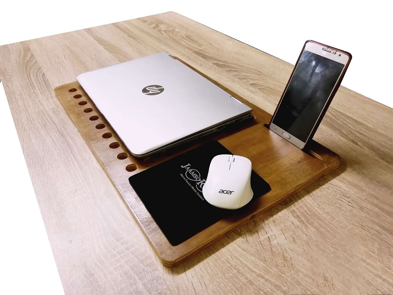 Buy JaamsoRoyals Hagza Design Wooden Laptop Stand, Table, cooling pad ...