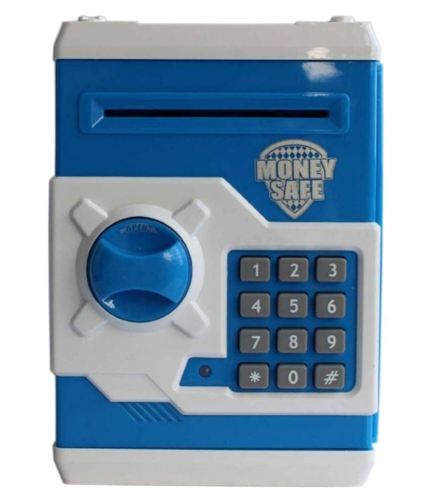 Buy StyloHub Money Safe ATM Machine piggy bank- Blue Coin Bank for kids ...