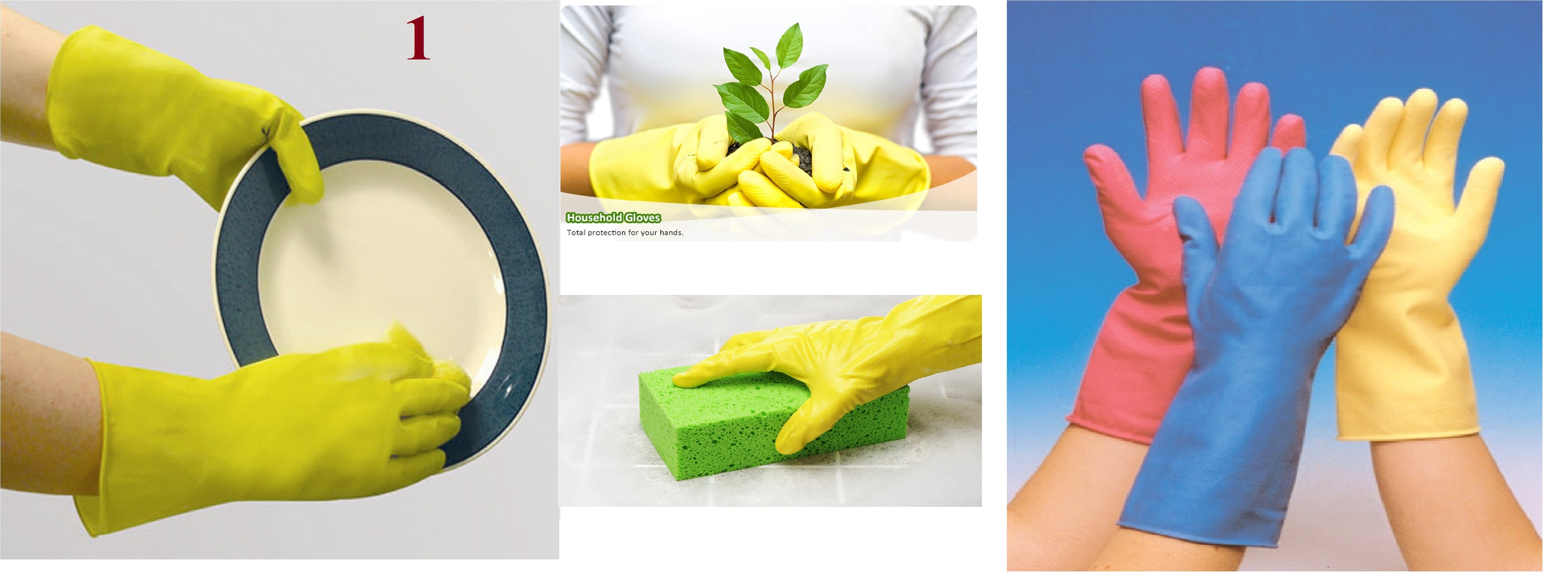 Buy Reusable 2 pair Hand Gloves Washing Cleaning Kitchen Household ...