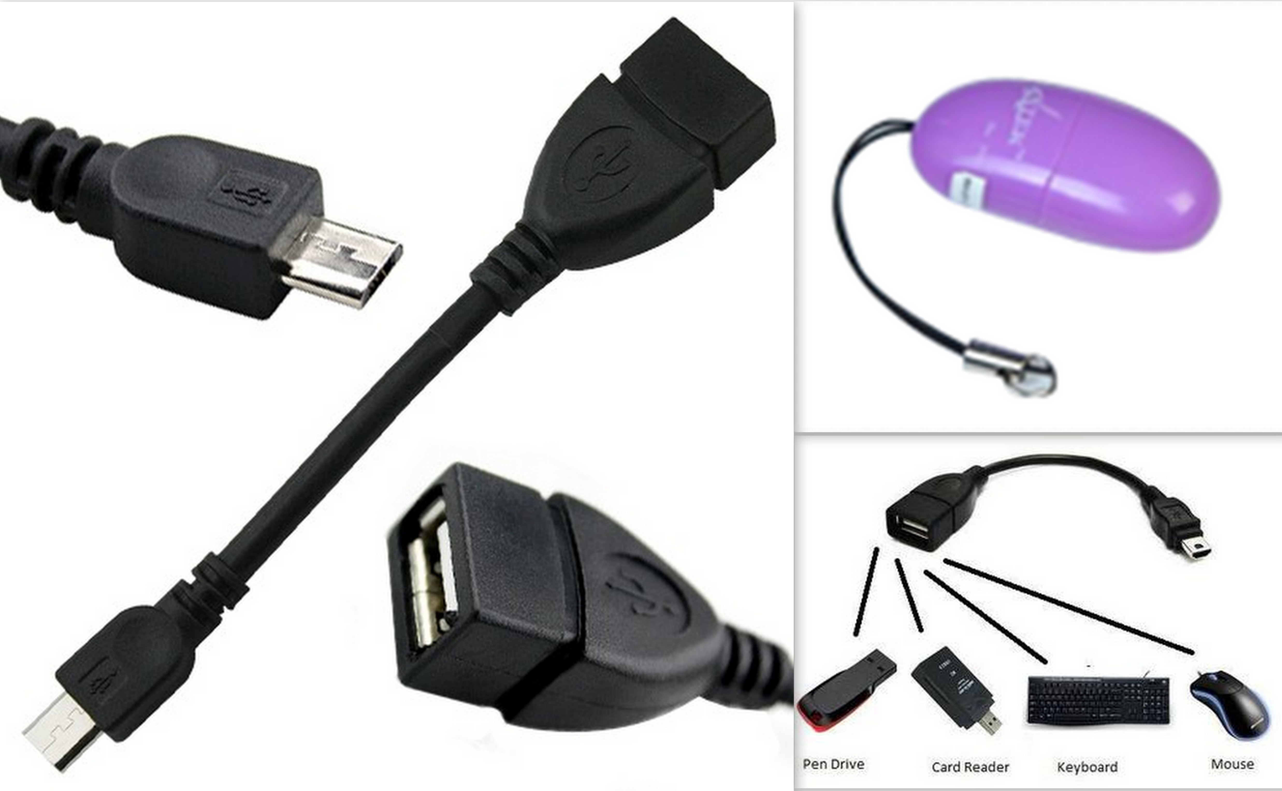 Micro USB OTG Cable - Now Attach Pendrive, Mouse, Keyboard To Mobiles ...