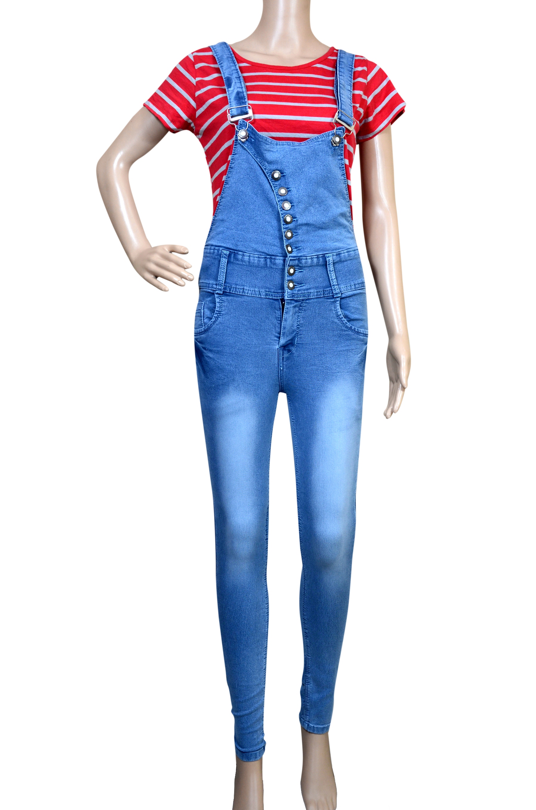 Buy Khusbhu Women's Blue Dungaree Online @ ₹868 from ShopClues