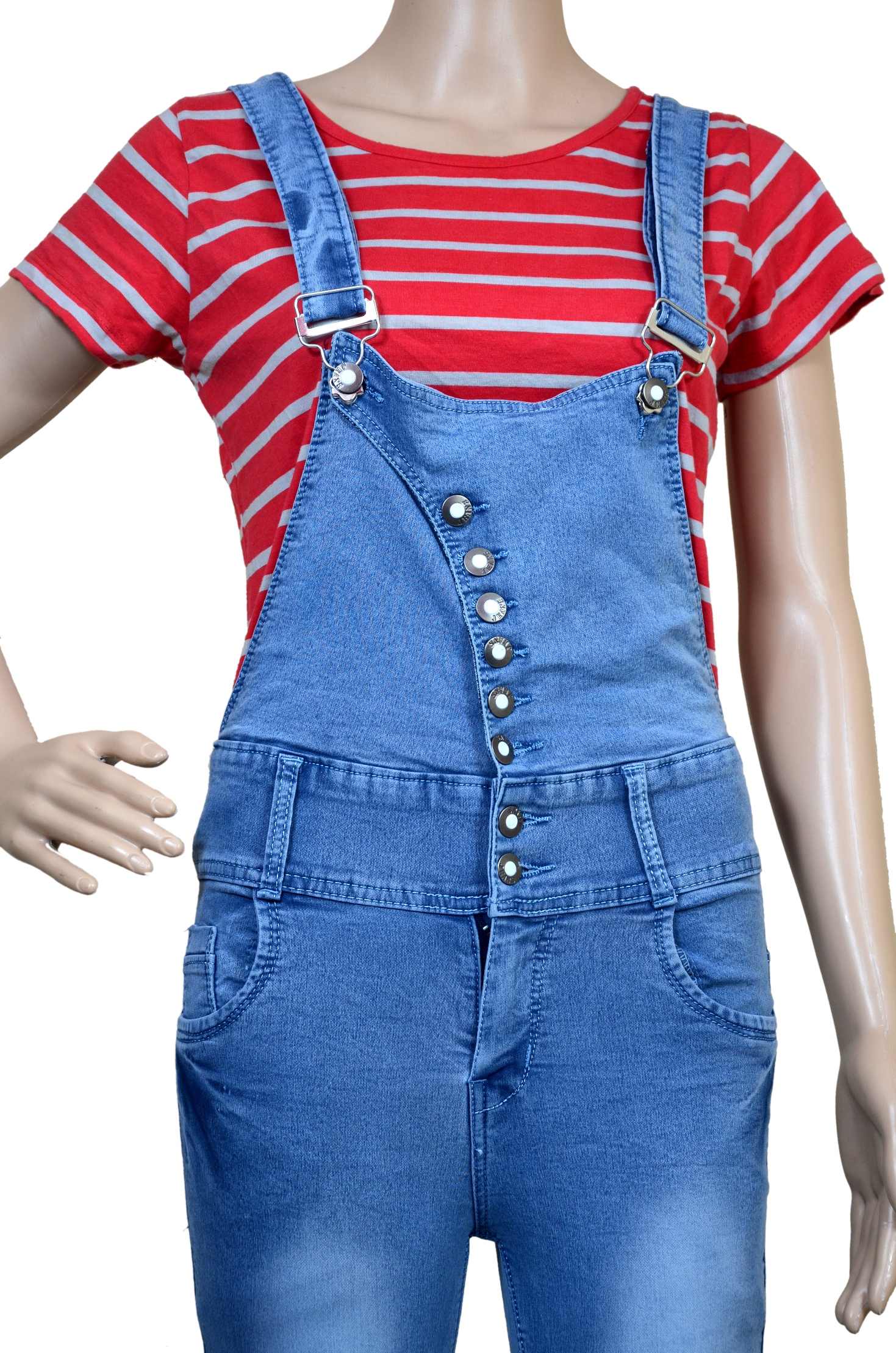 Buy Khusbhu Women's Blue Dungaree Online @ ₹868 from ShopClues