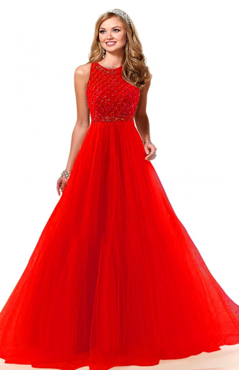 Buy Dwarkesh Fashion red gown Net Dress Material (red chandani) Online ...