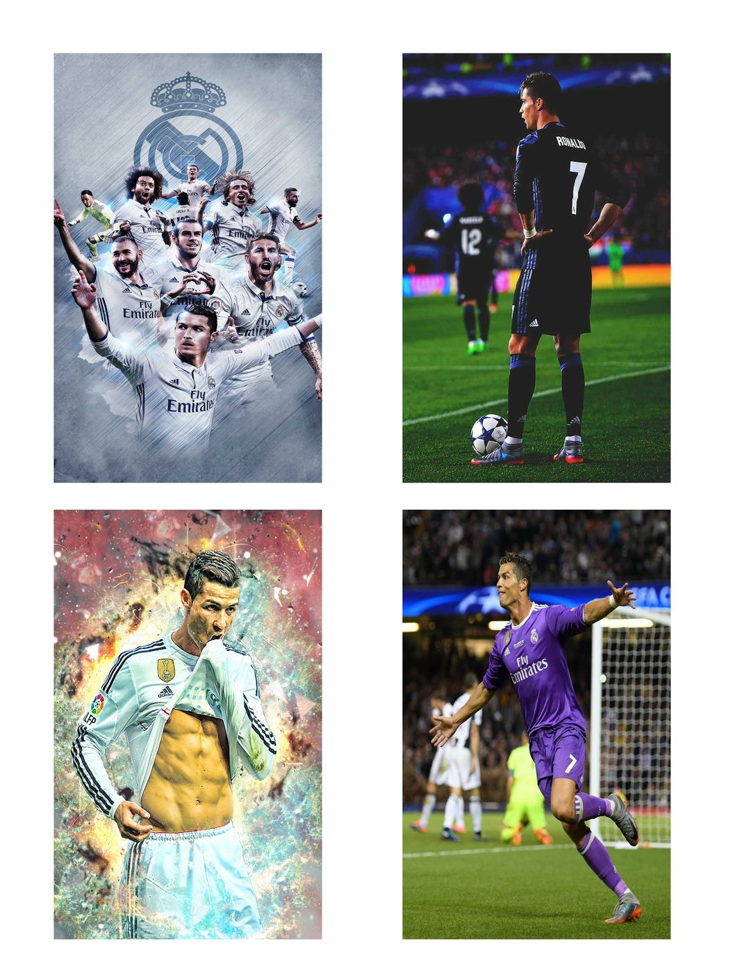 Buy Cristiano Ronaldo Combo Poster Set of Four Posters | Ronaldo poster ...