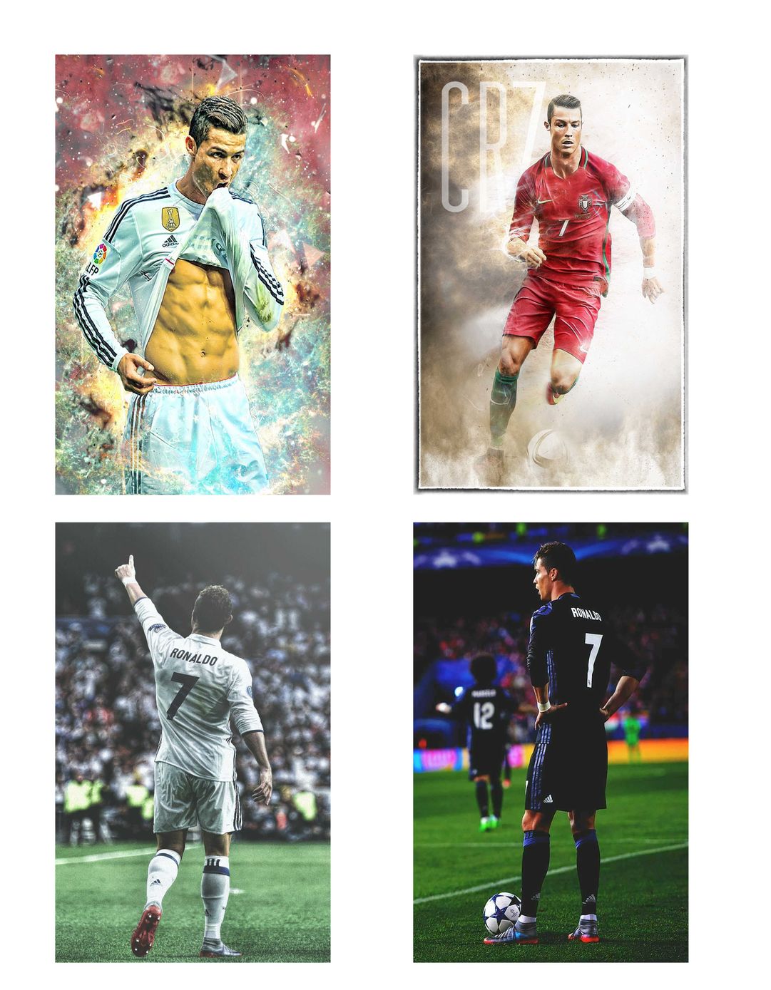 Buy Cristiano Ronaldo Combo Poster Set of Four Posters | Ronaldo poster ...