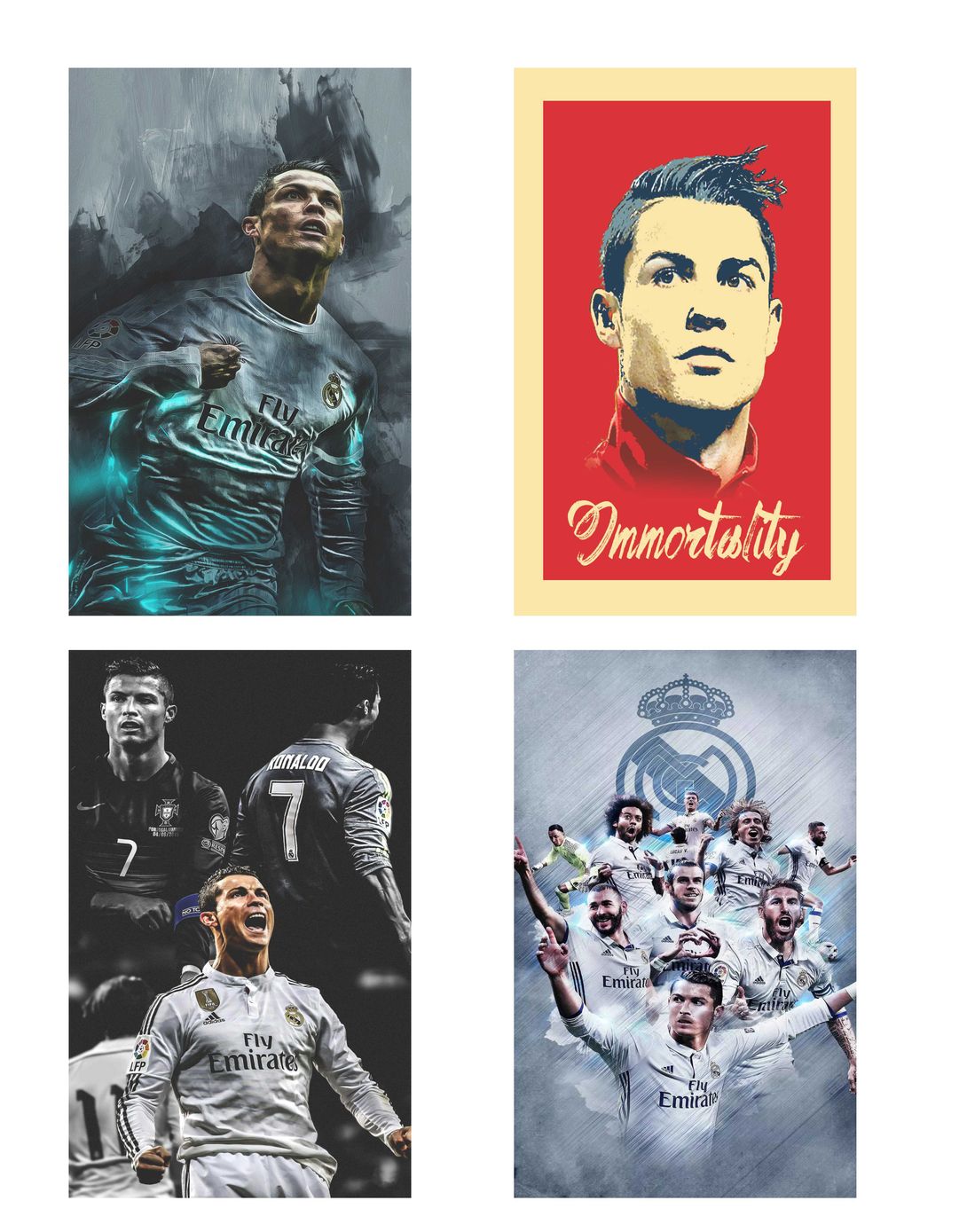 Buy Cristiano Ronaldo Combo Poster Set of Four Posters | Ronaldo poster ...