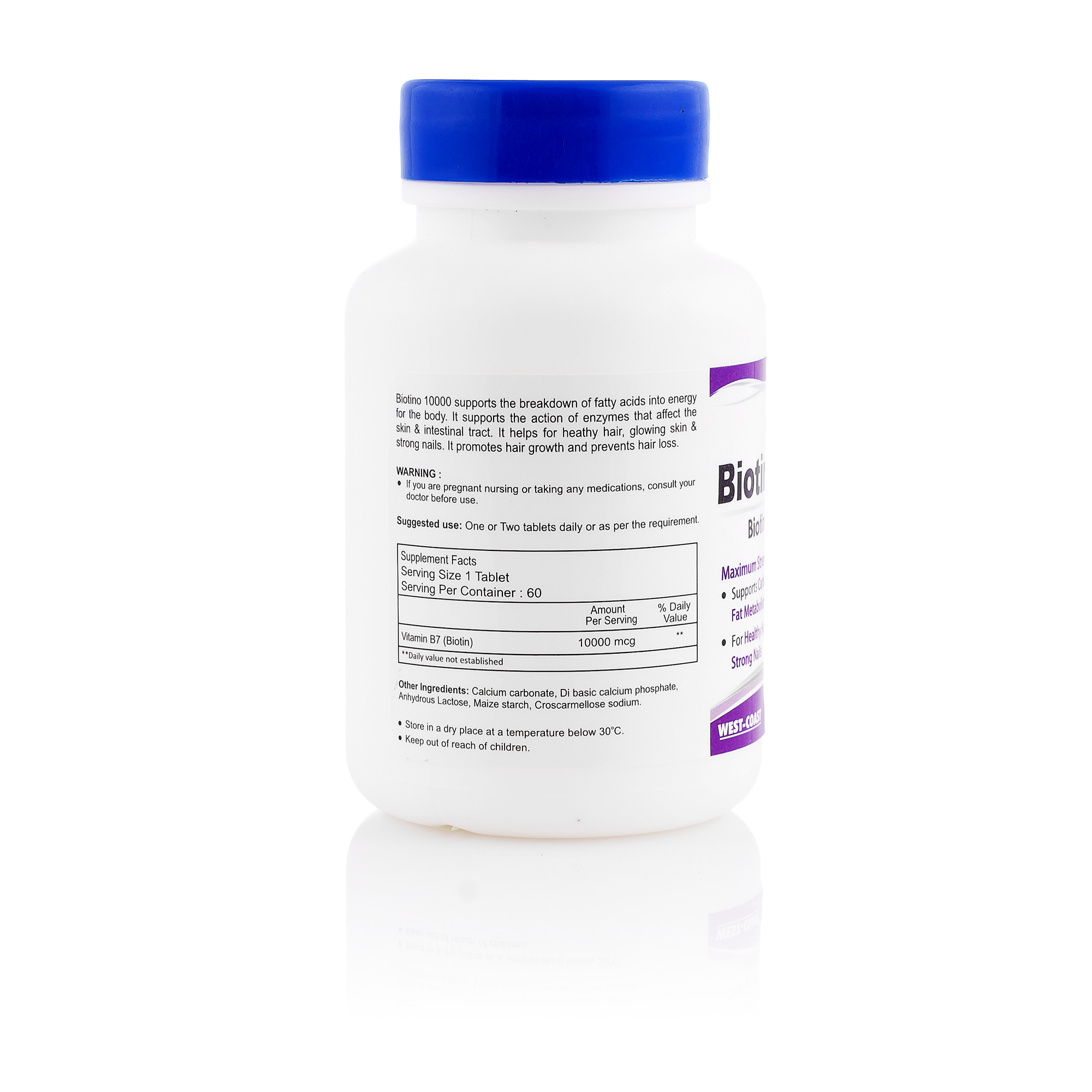 Buy HealthVit Biotino-10000 Biotin 10,000mcg Maximum Strength 60 Tablet ...
