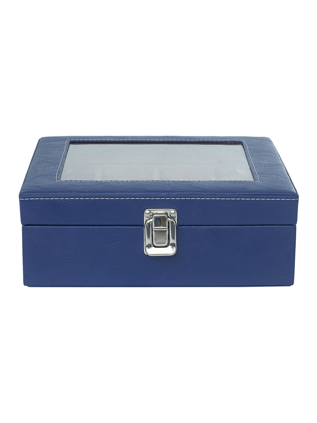 Buy Leather World 8 Watch Box Blue PU Leather Designer Watch Display ...