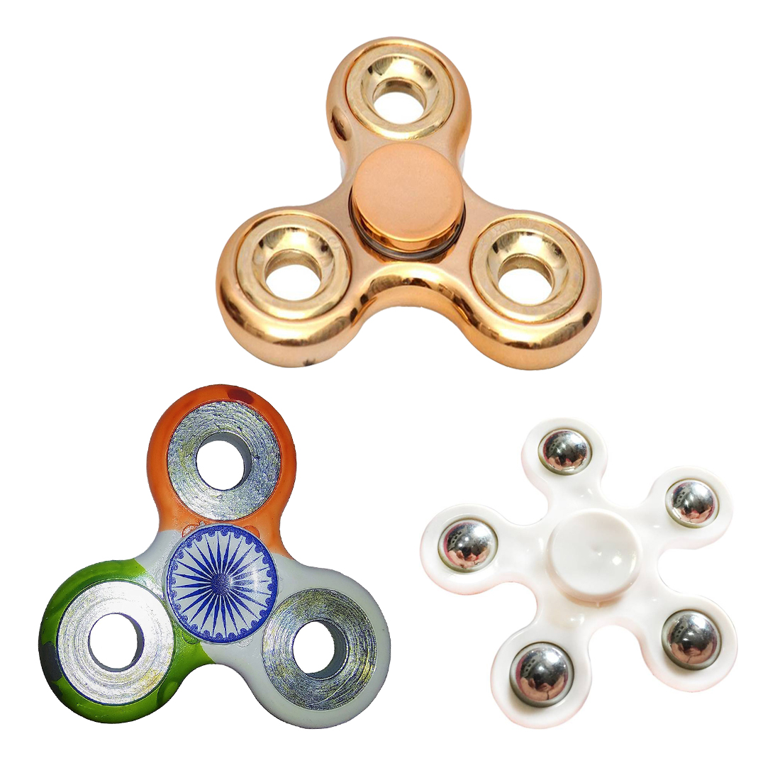 Buy Super Pack Of 3 Fidget Spinner (Spinner Hand Spin Toy- Multicolor ...