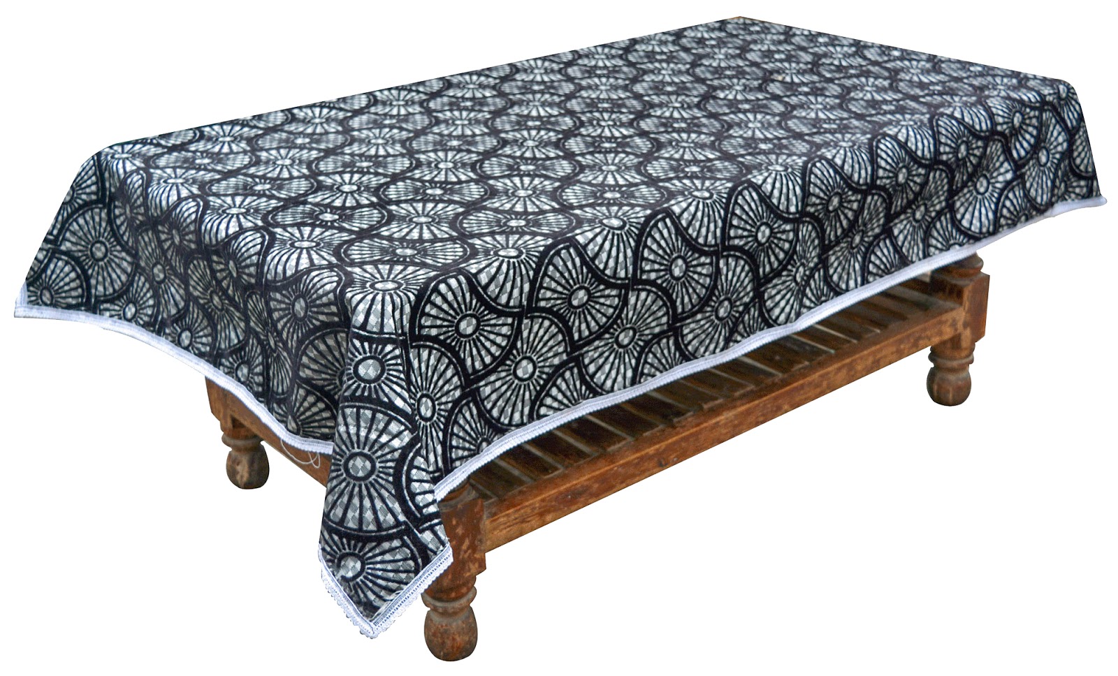 Buy Nisol Velvet Black Diamond Web Center Table Cover Online @ ₹299 ...