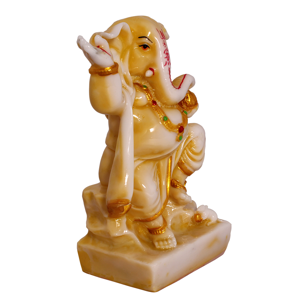 Buy Marble Look Hindu God Shri Ganesh statue lord Ganesha idol Bhagwan ...