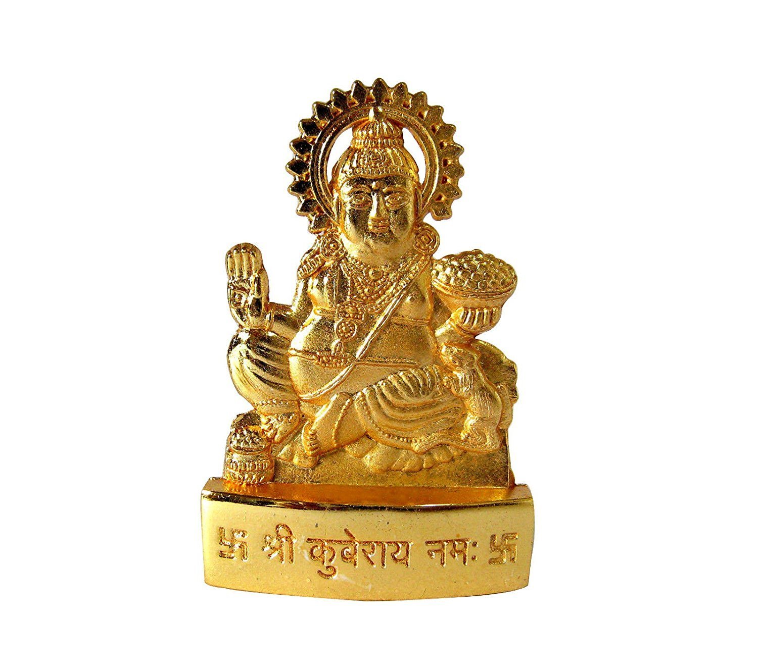 Buy setnacreations GOLD PLATED METAL LORD KUBER KUBERA VAISRAVANA ...