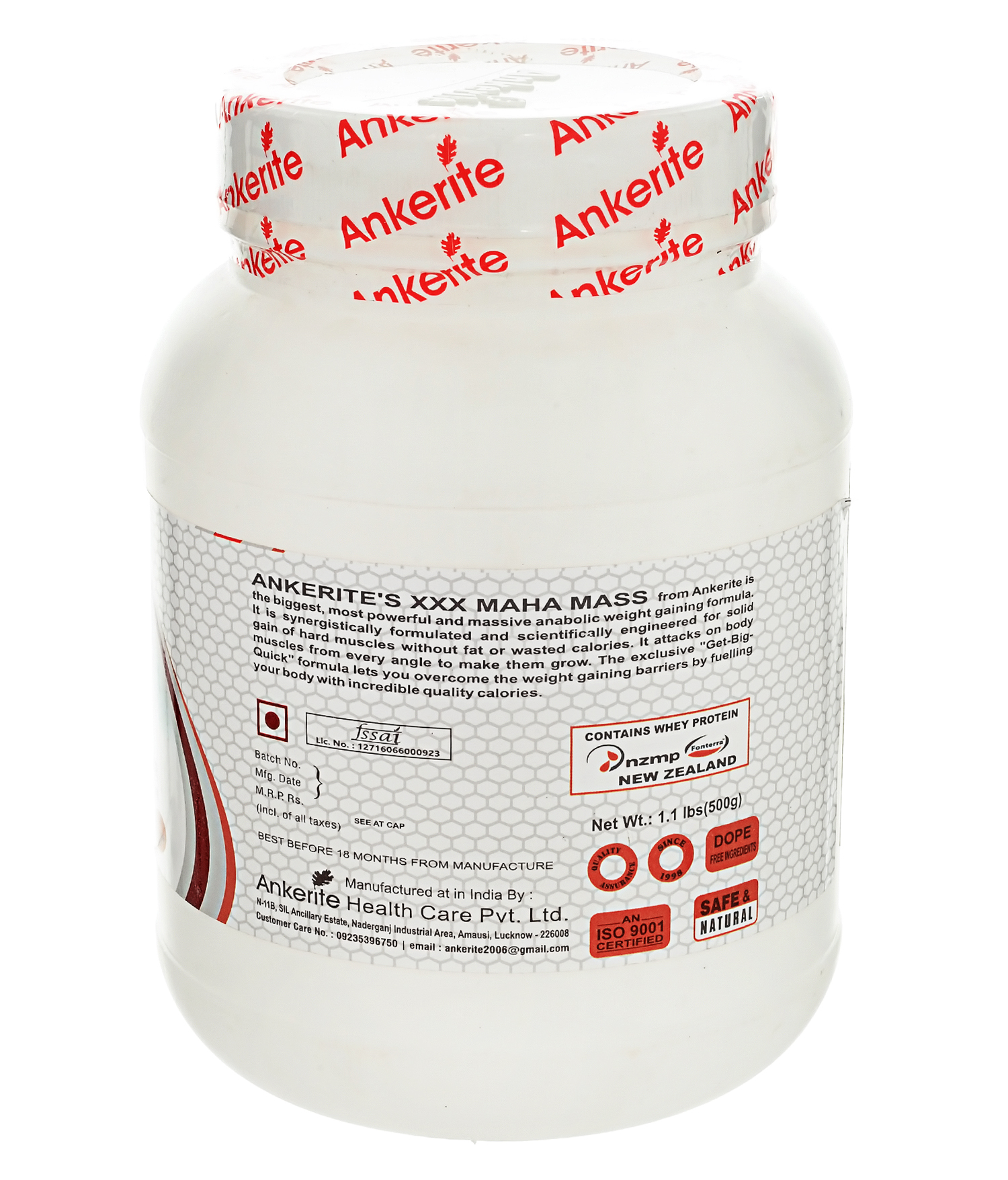 Buy ANKERITE MAHA MASS 500 GM(CREATINE GLUTAMINE) Online @ ₹608 from ...