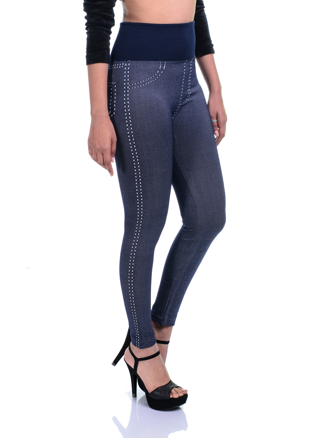 Buy Women Skinny Fit High Waist Strachable Lycra Tummy Tuck Jeggings