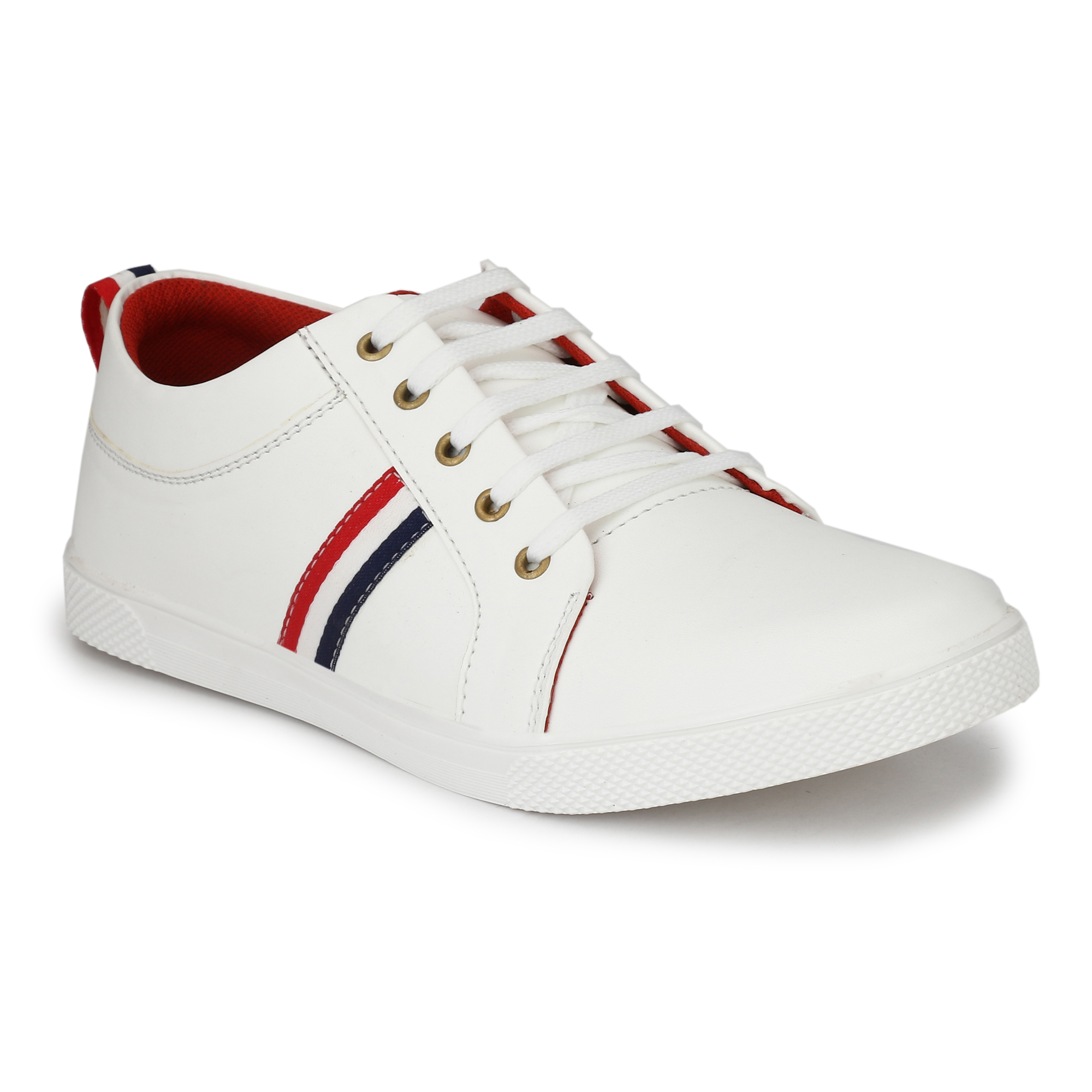 Buy Bunkeys Men's White Synthetic Leather Smart Casual Shoes Online ...