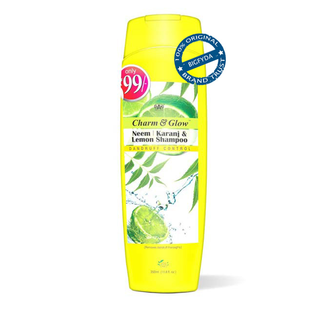 Buy Charm Glow Neem Karanj Lemon Shampoo For Dandruff Control 350 ML ...