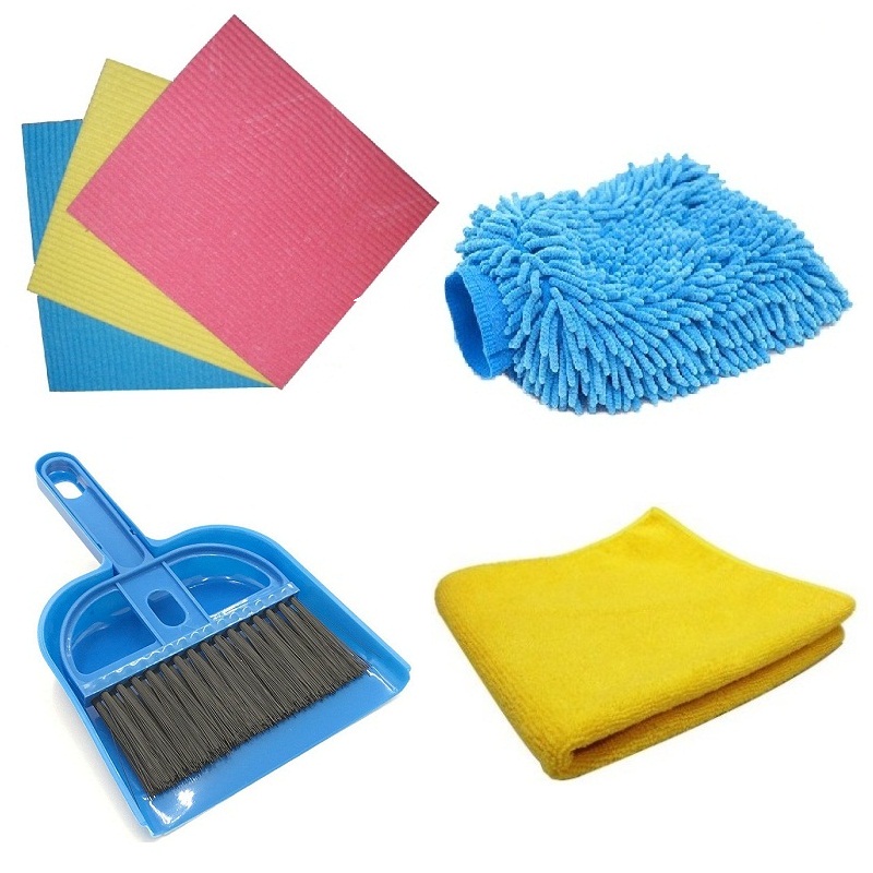 Buy Stylewell Combo Of Mini Dustpan Broom Set, Super Absorbent Sponge ...