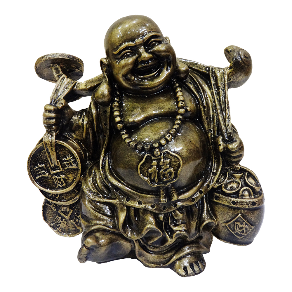 Buy Antique Finish Lord Laughing Buddha Statue God Good Luck Charm ...