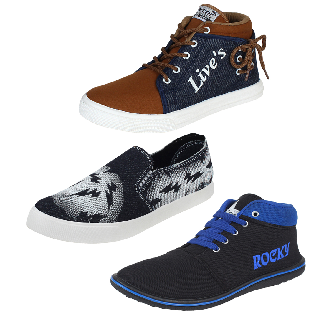 Buy Super Men Combo Pack Of 3 Casual Shoes With Loafer Moccasins Online ...
