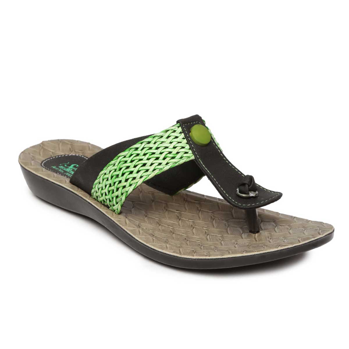 Buy Paragon-Solea Women's Green Slippers Online @ ₹194 from ShopClues