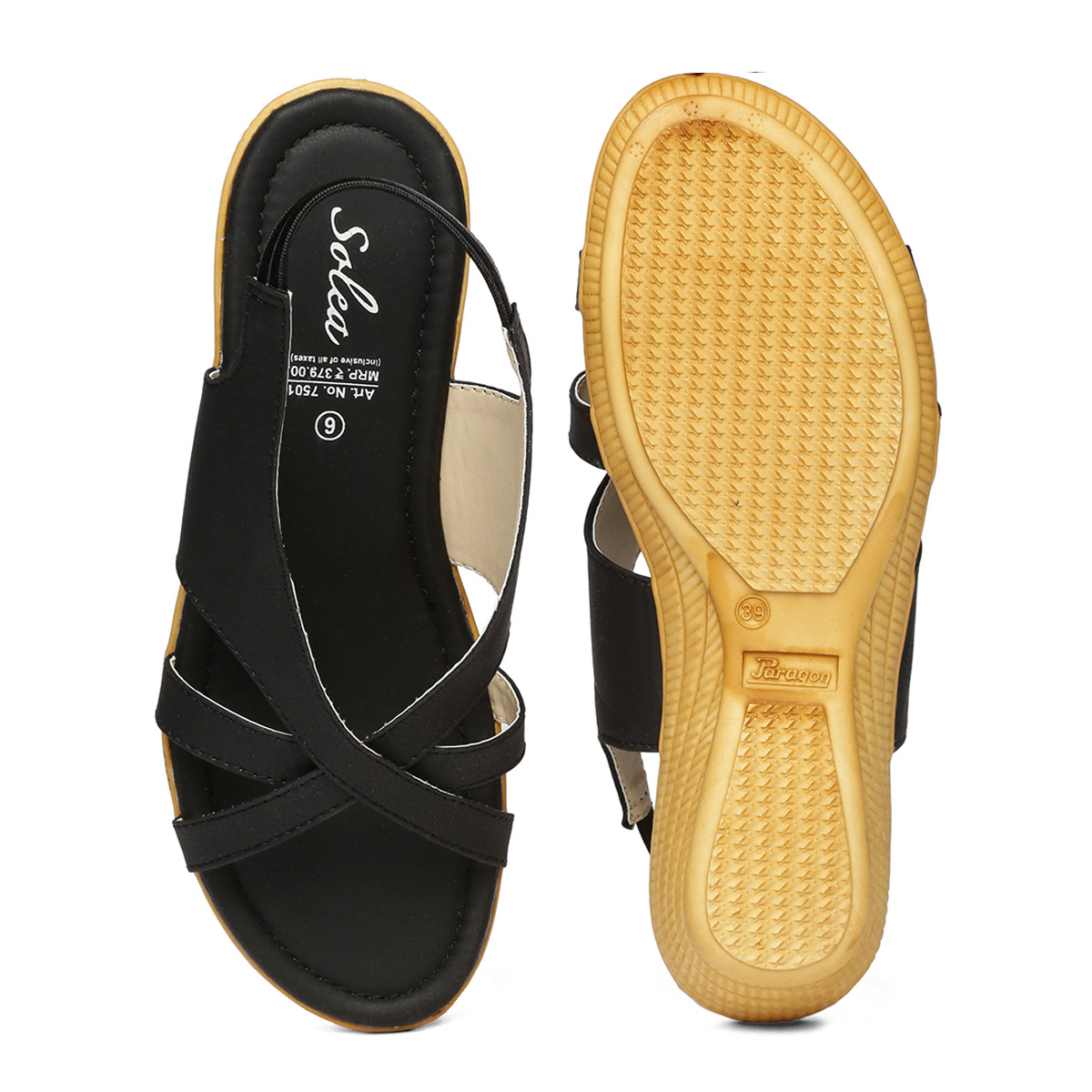 Buy Paragon-Solea Plus Women's Black Slippers Online @ ₹322 from ShopClues