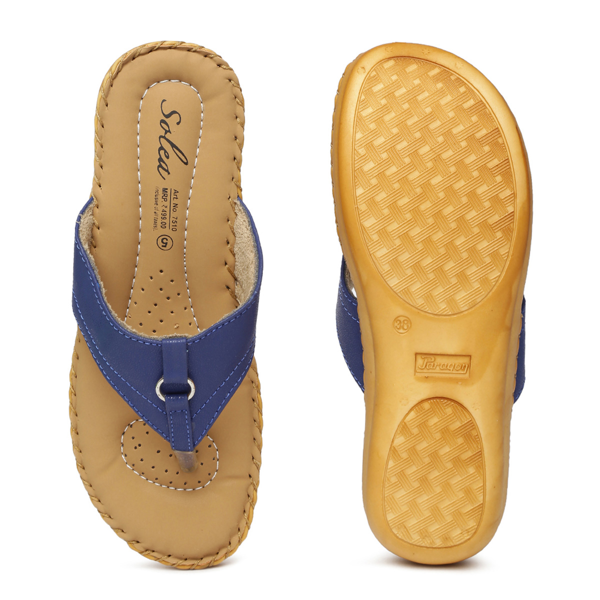 Buy Paragon-Solea Plus Women's Blue Slippers Online @ ₹324 from ShopClues