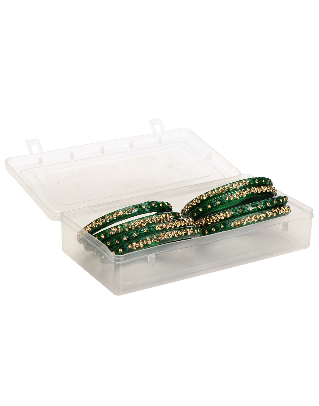 Buy Somil Dark Green Glass Bangle Cum Kada Set Of Eight Decorative With Colorful Beads And Stones