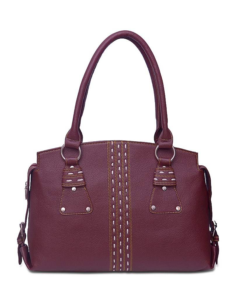 Red Formal Handbag With Thread Work