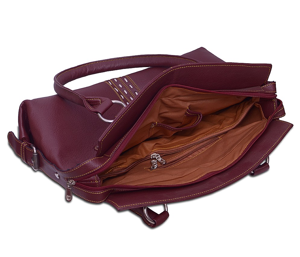 Red Formal Handbag With Thread Work