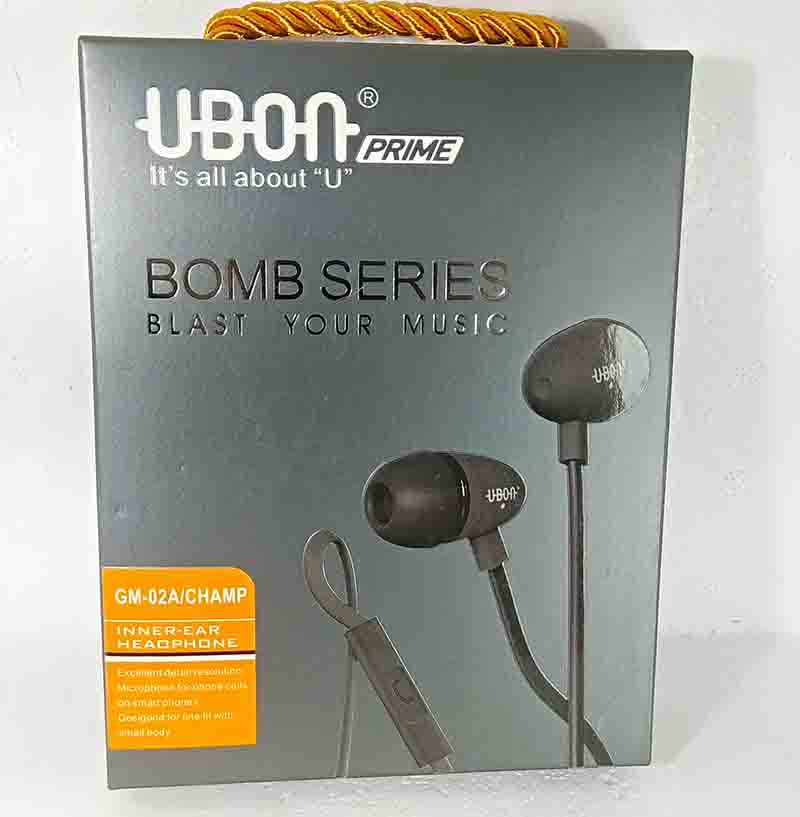 Buy UBON GM-02A/CHAMP BOMB SERIES EAR PHONE INNER EAR HEADPHONE WITH HIGH BASS SOUND Online ...