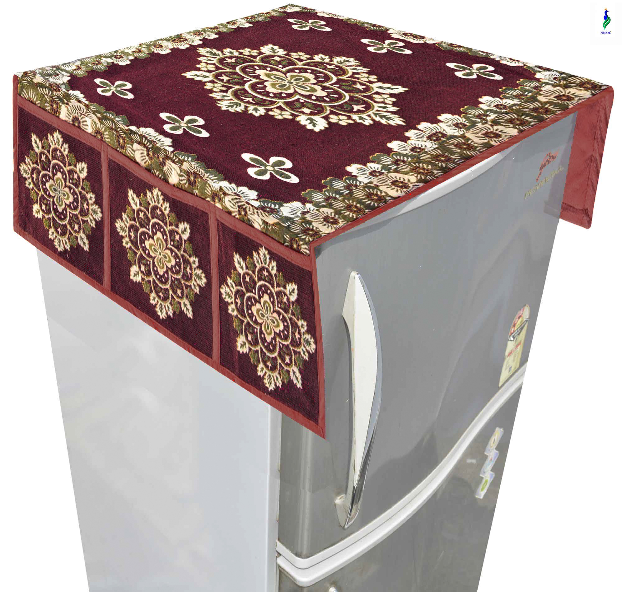 Buy Nisol Brown Rangoli Shalil Fridge Top Cover Online @ ₹275 from ...