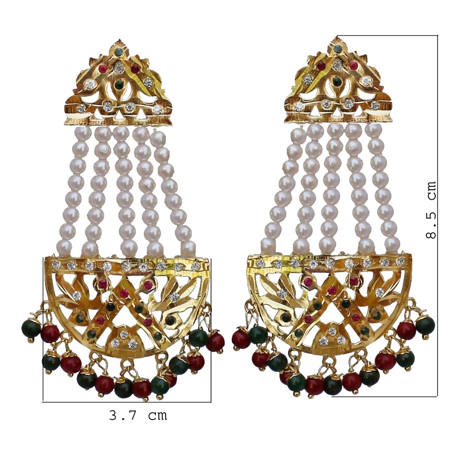 Buy Lucky Jewellery Designer Magenta Green Color Gold Plated Pearl ...