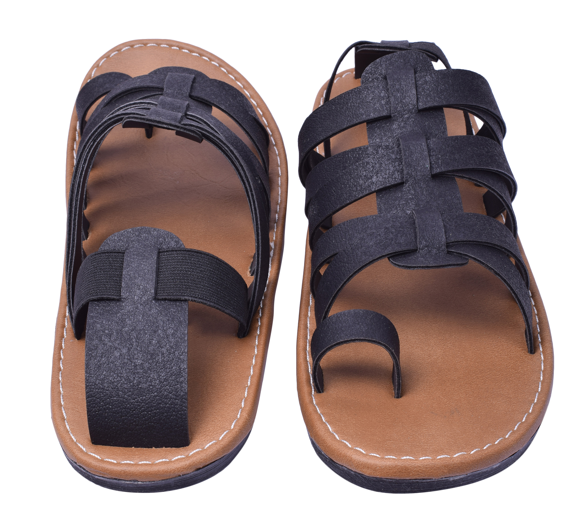 Buy Stylos Men's 657 Black Leather Sandals Online @ ₹399 from ShopClues
