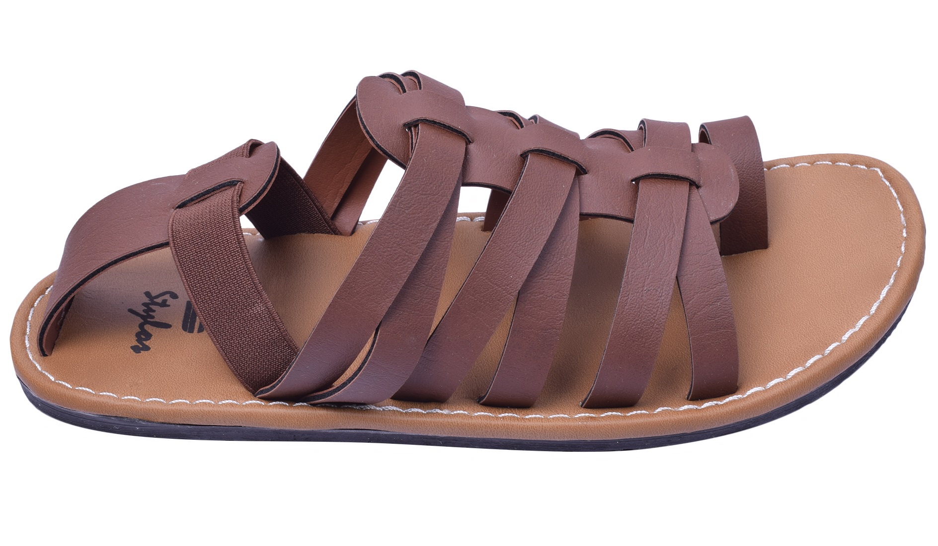 Buy Stylos Men's 657 Brown Leather Sandals Online @ ₹399 from ShopClues