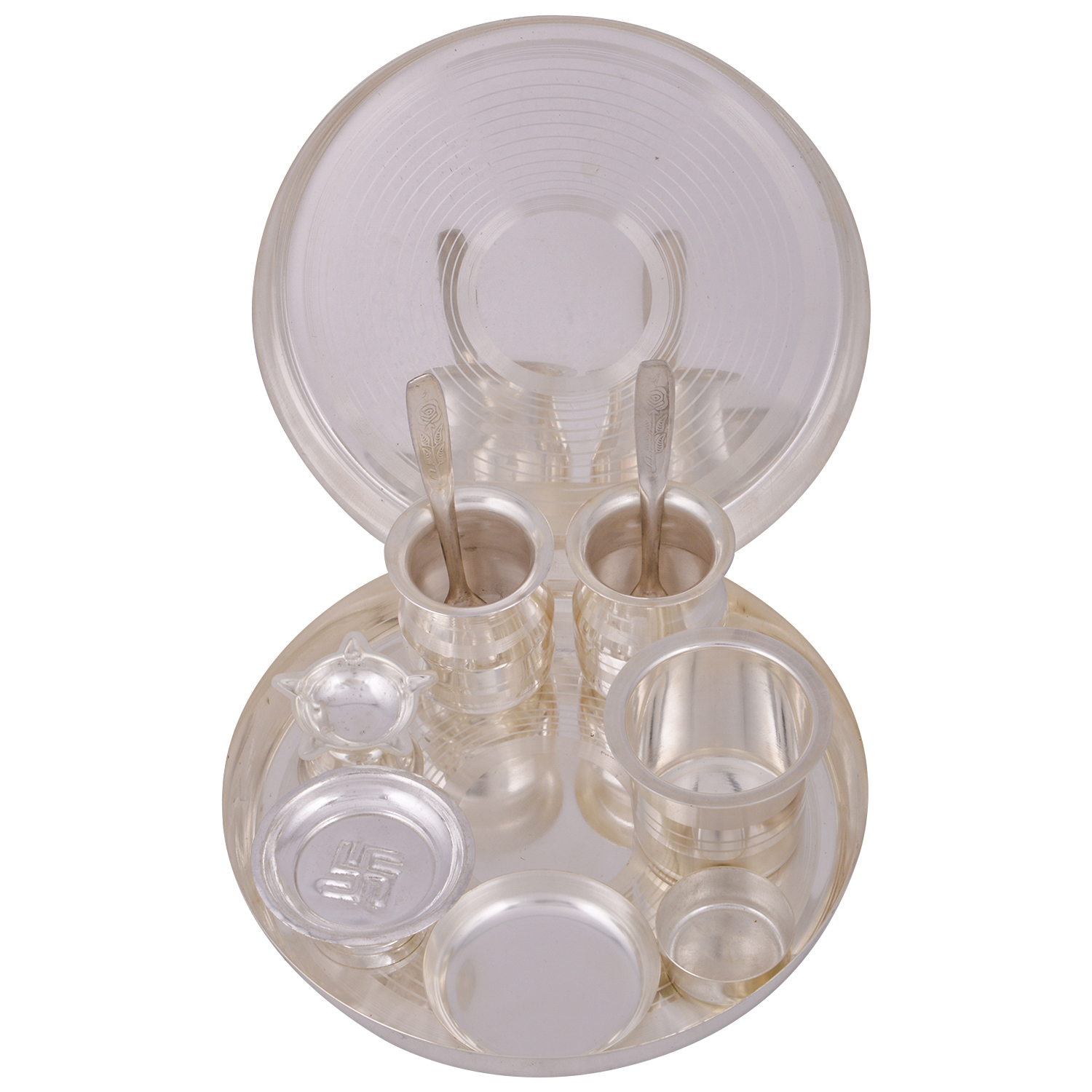 Buy Irija Market Silver Plated 8" Jain Thali Set Online @ ₹2399 from ...