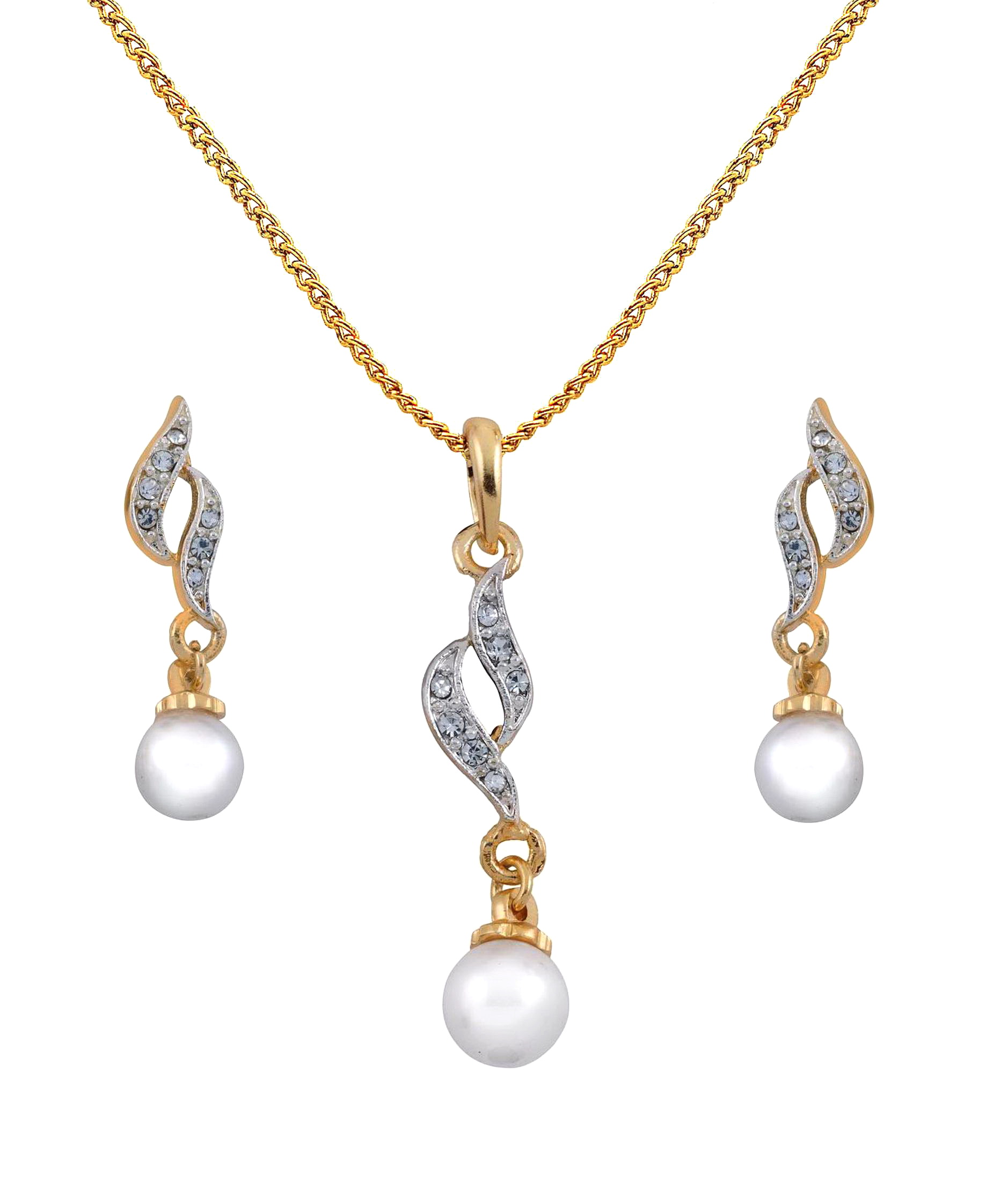 Buy Dg Jewels Gold Plated Austrian Diamond Gold Pendants Chains For ...