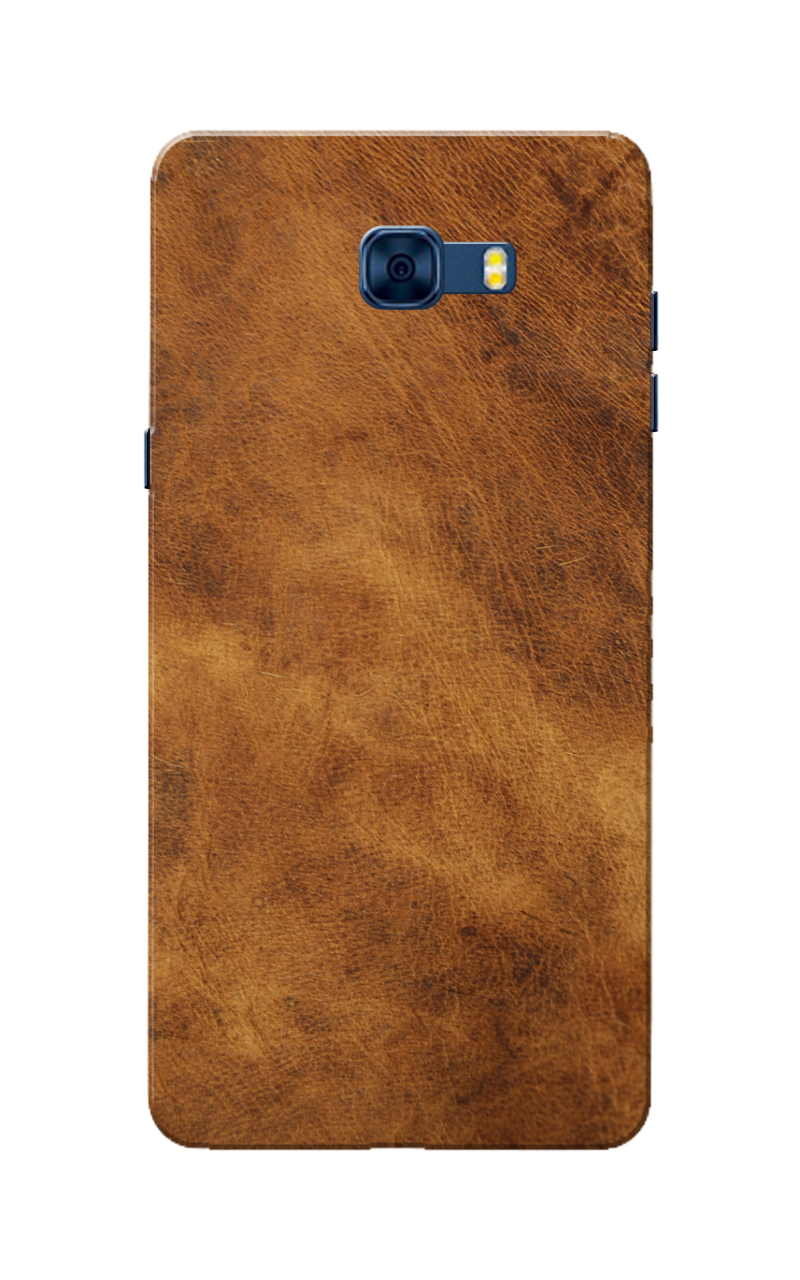 Buy Galaxy C7 Pro Case, Leather Texture Brown Slim Fit Hard Case Cover ...
