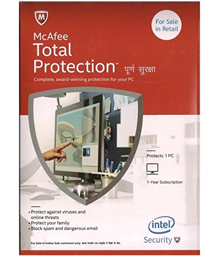 Buy McAfee Total Protection- 1 User, 1 Year CD/DVD Online @ ₹1499 from ...