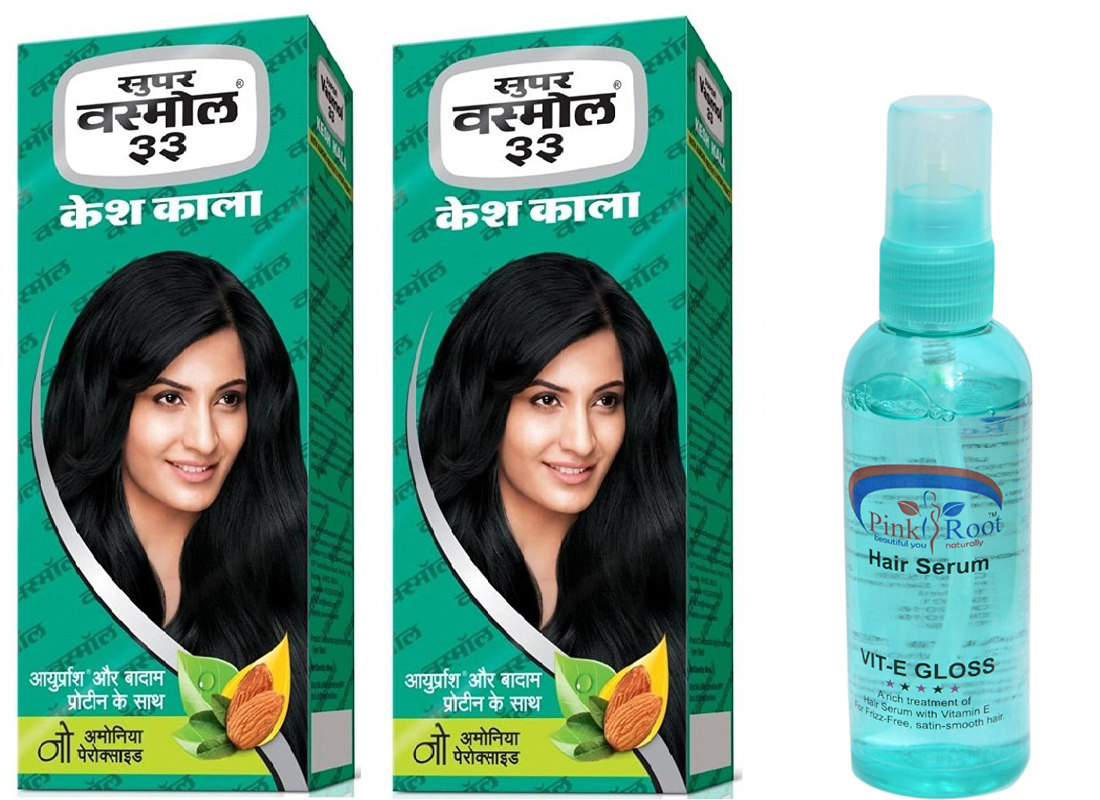 Buy Pink Root Hair Serum (100ml) with 2 x Super Vasmol 33 Kesh Kala ...