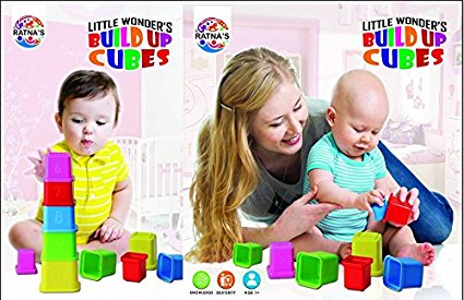 Buy Educational Plastic Build Up Stacking Cubes for Kids Ages 1+ With ...