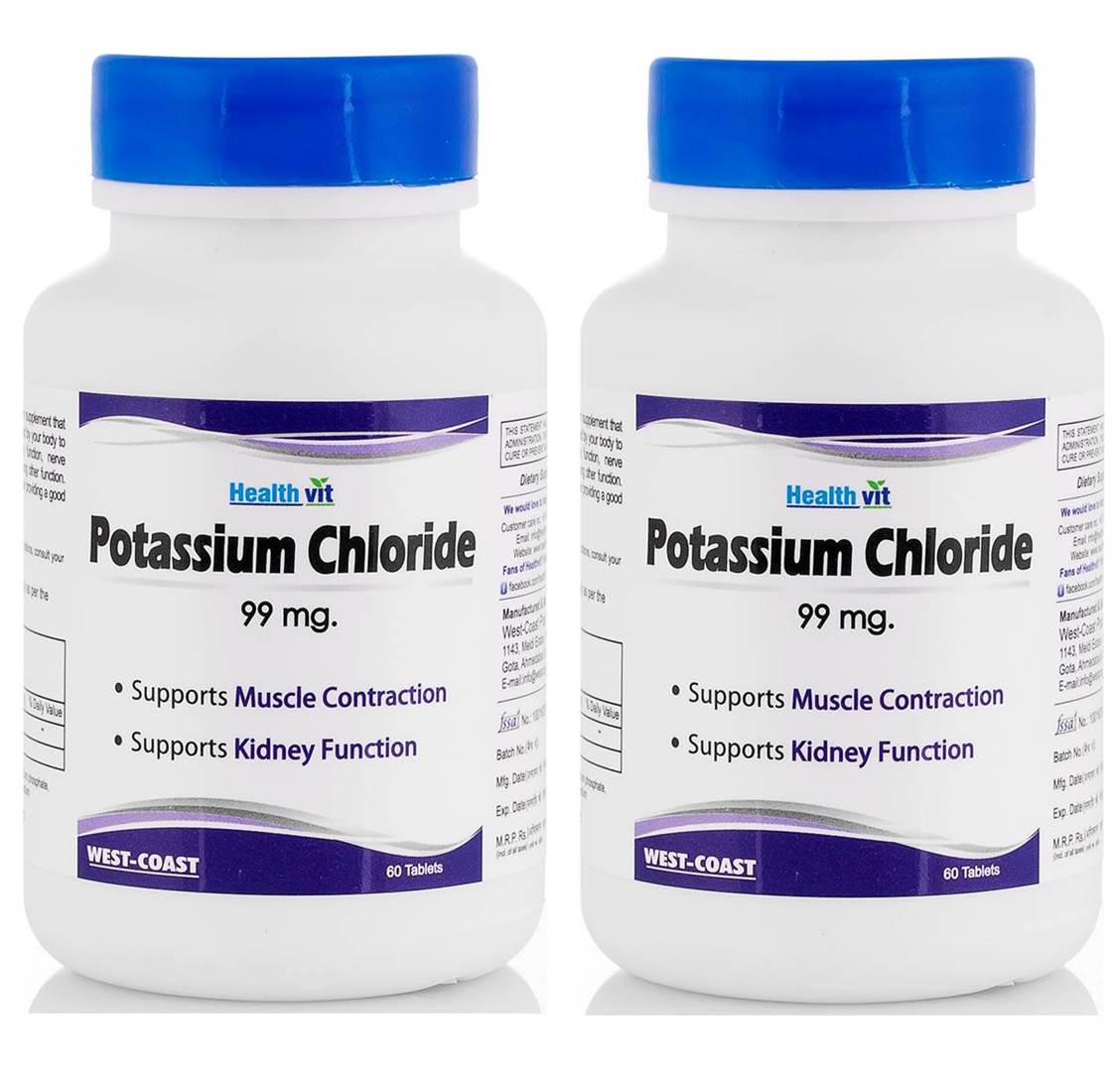 Buy Healthvit Potassium Chloride 99Mg 60 Tablets (Pack Of 2) Online ...