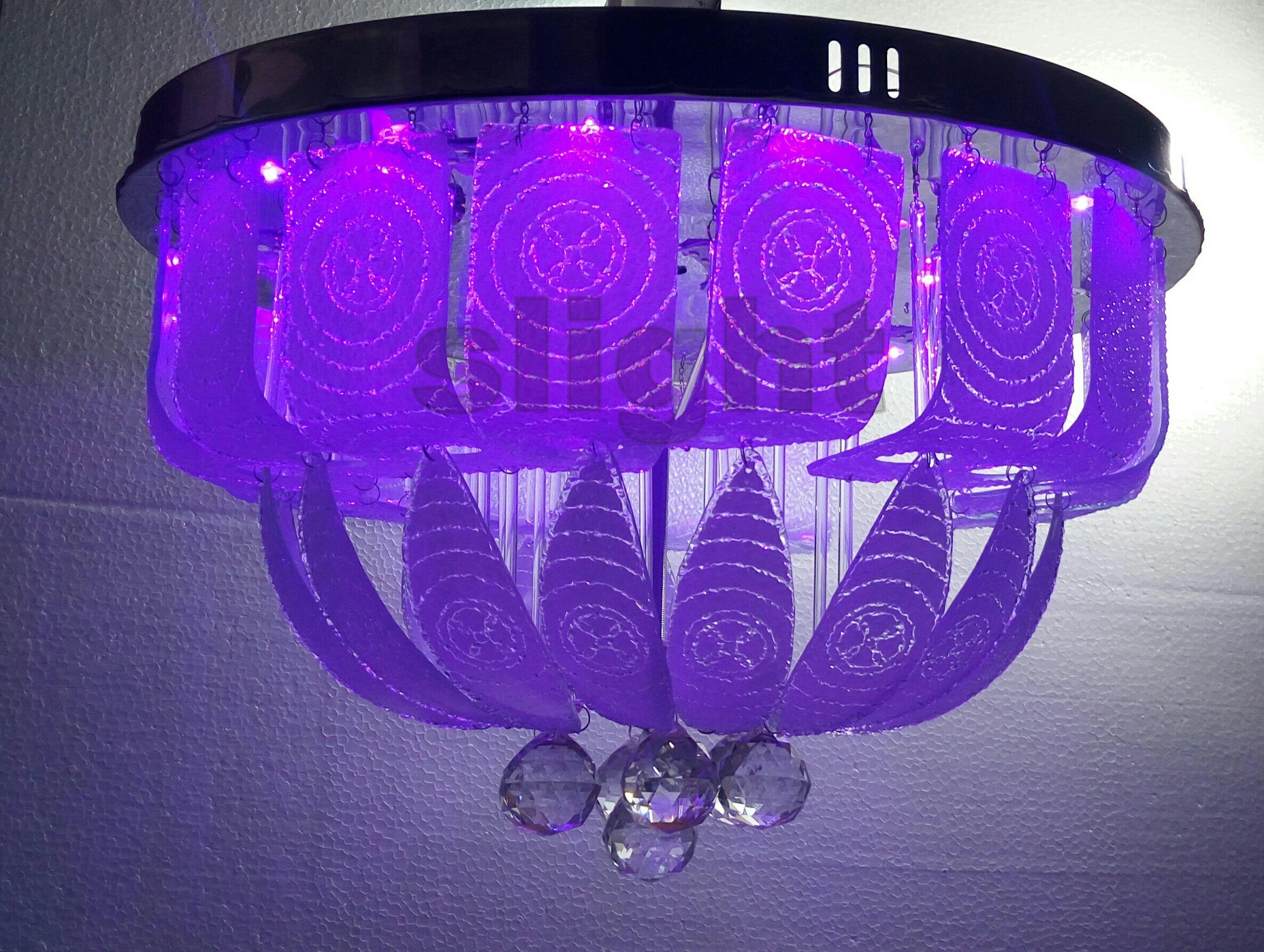 Buy (600mm)jhoomar ceiling light decorative chandelier with three color ...