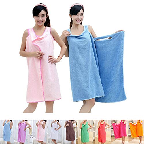 Buy Women Microfiber Wearable Bath Wrap Beach Towel Dress Bathrobe Robe Online @ ₹999 from ShopClues