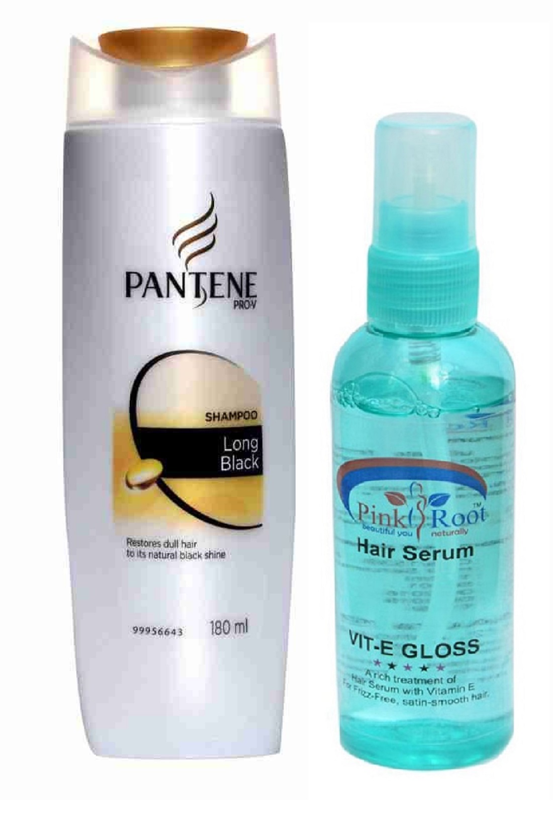 Buy Pantene Pro-V Long Black Shampoo with Pink Root Hair Serum Pack of ...