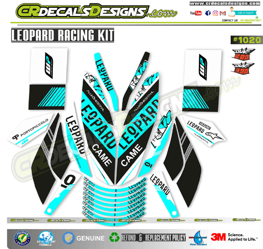 Buy CR Decals Ktm Duke LEOPARD Racing EDITION Sticker Kit (Duke 200/390 ...