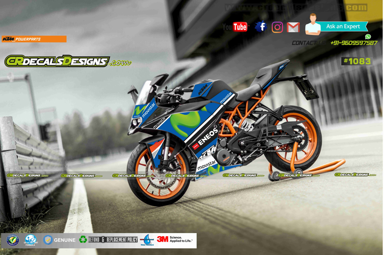 Buy CR Decals Ktm RC MOVISTAR Edition Sticker Kit (RC 200/390) Online ...